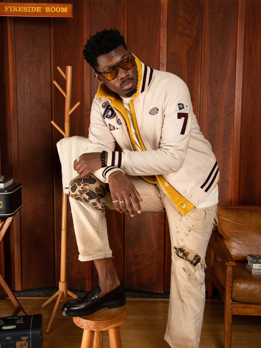BBRC Varsity Jacket Cream – BB Recreational Club